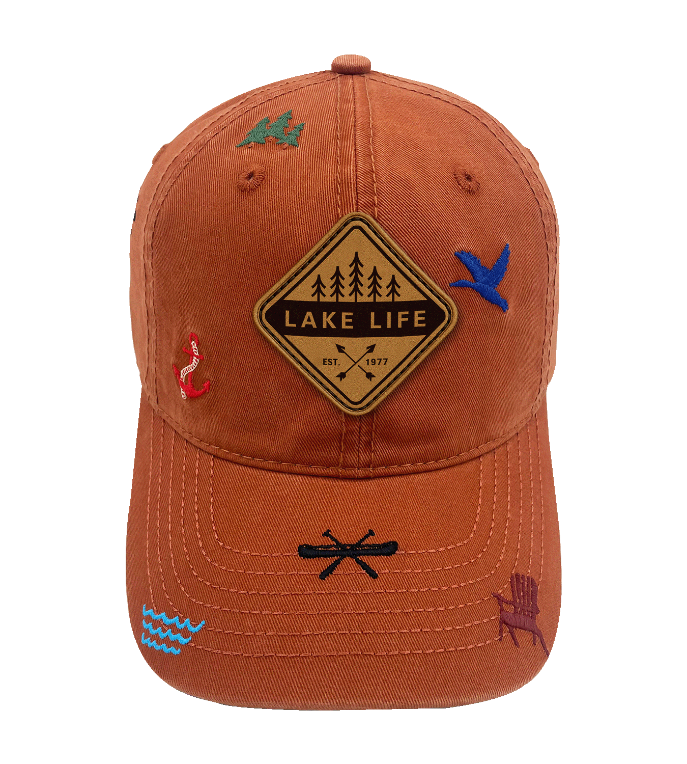 Lake Life Baseball Cap - Outdoor Adventure Embroidered Canoe Anchor Ha ...