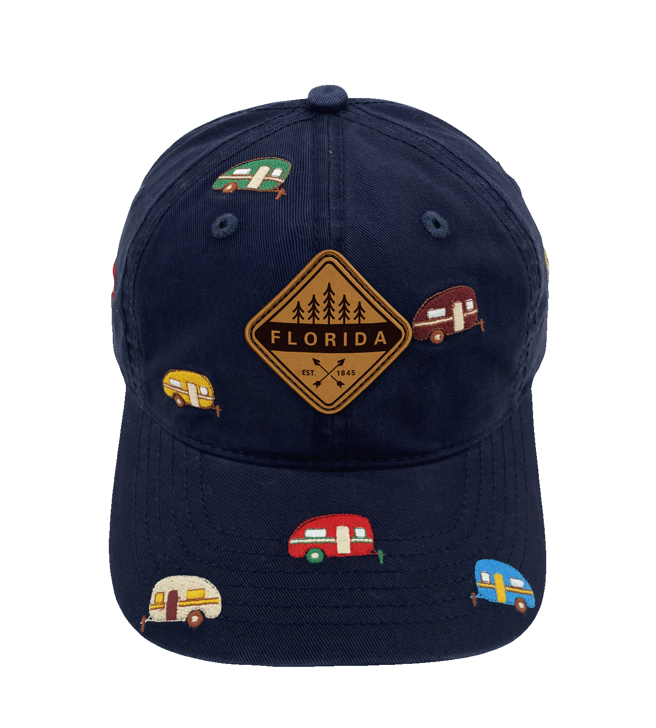 Florida Camper Embroidered Baseball Cap – Outdoor Road Trip Travel Adv ...