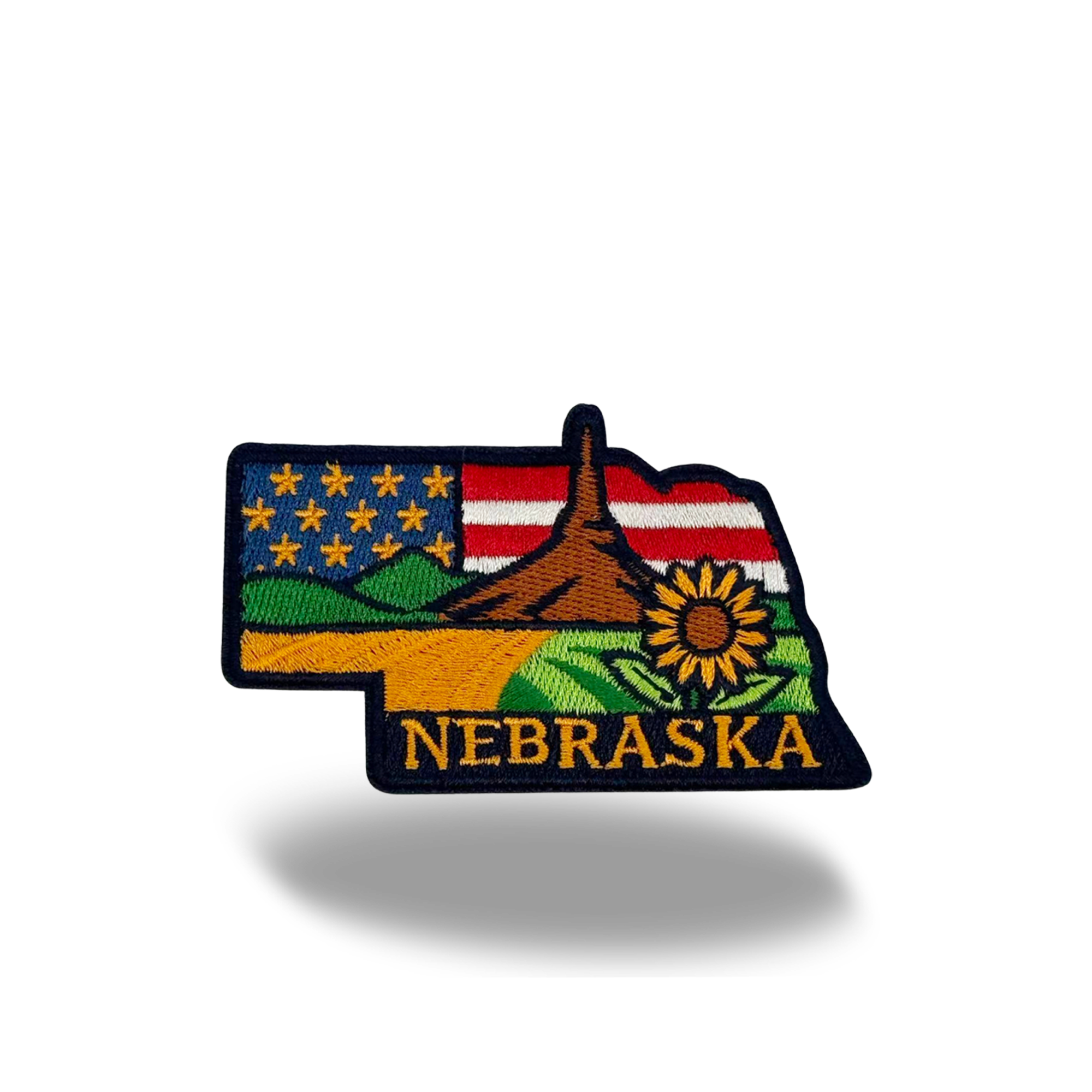 Nebraska Prairie Sunflower Embroidered Patch Iron On State Souvenir Ba ...